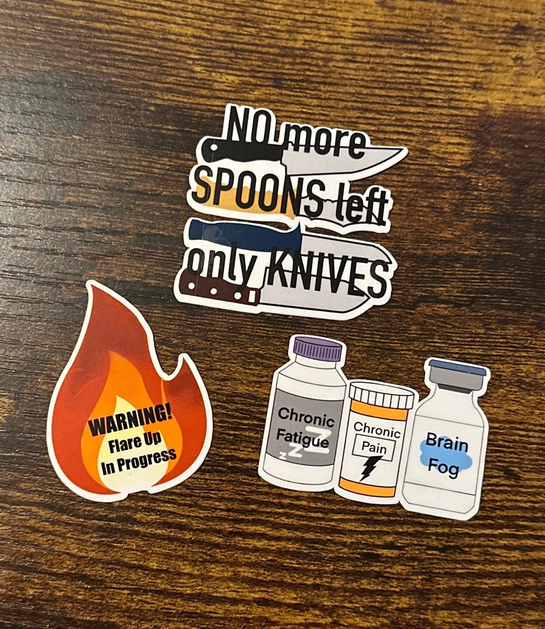 Chronic Illness Stickers | Autoimmune | Spoons Knives | Spoonie Flare ...