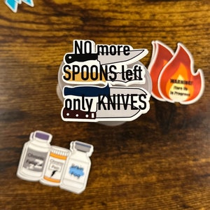 Chronic Illness Stickers | Autoimmune | Spoons Knives | Spoonie Flare ...