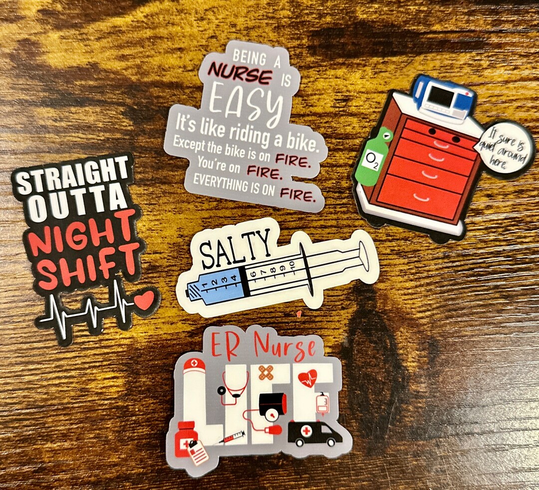 ER Nurse Sticker Pack: Holographic Glitter, Water Resistant - Etsy