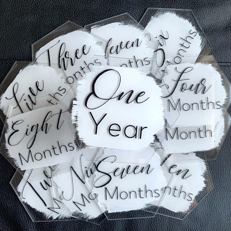 Acrylic Baby Milestones Monthly Baby Milestones 12 Month - Etsy