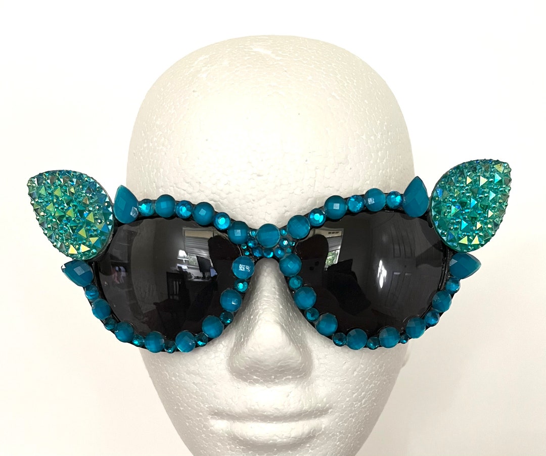 Aqua Drama Sunglasses - Etsy