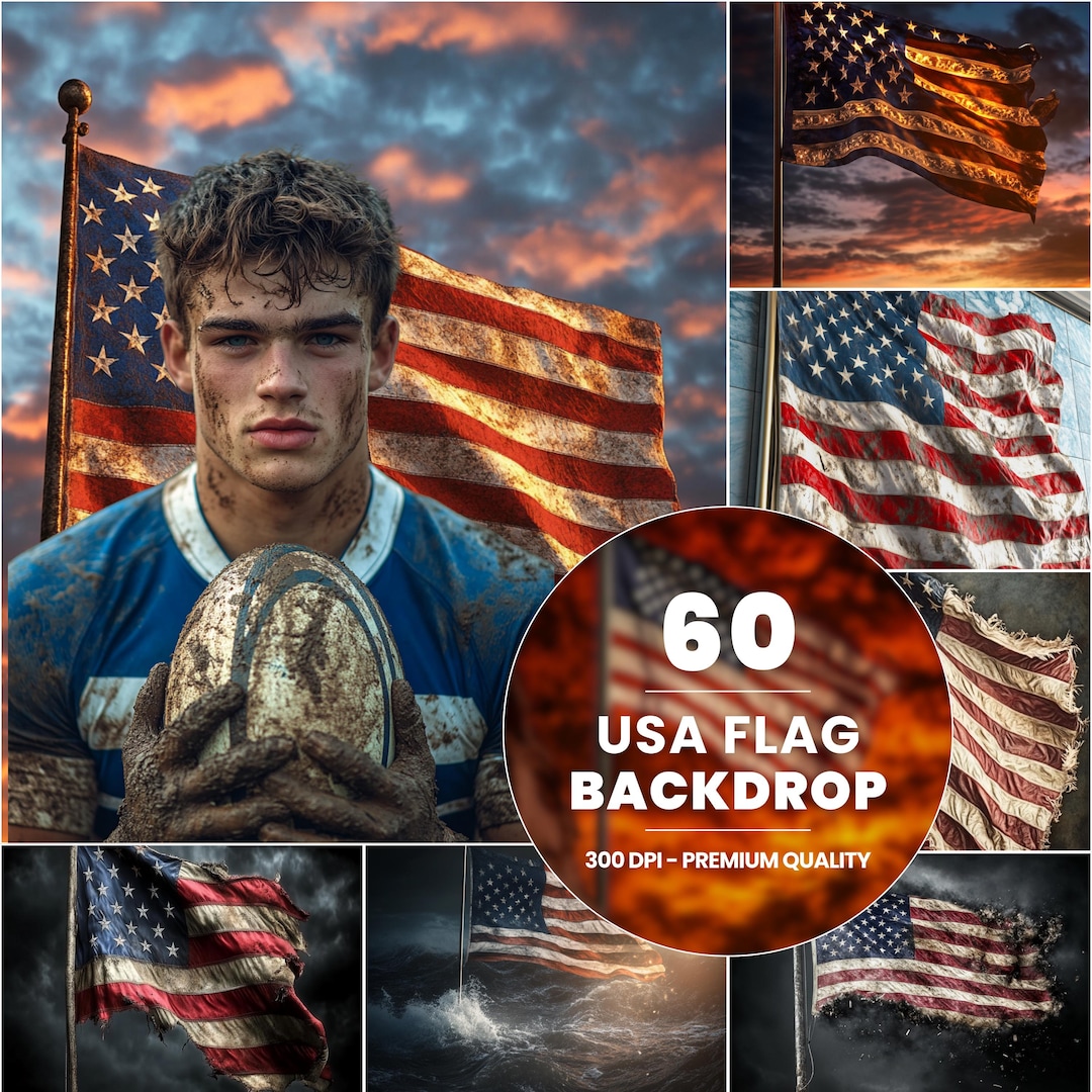 60 USA Flag Backdrop, American Flag Background, Patriotic Stars and ...