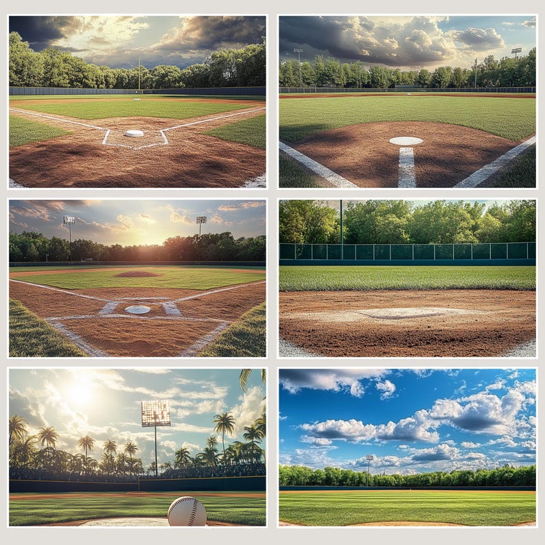 75 Baseball Field Digital Backdrop: Sports Photography Background ...