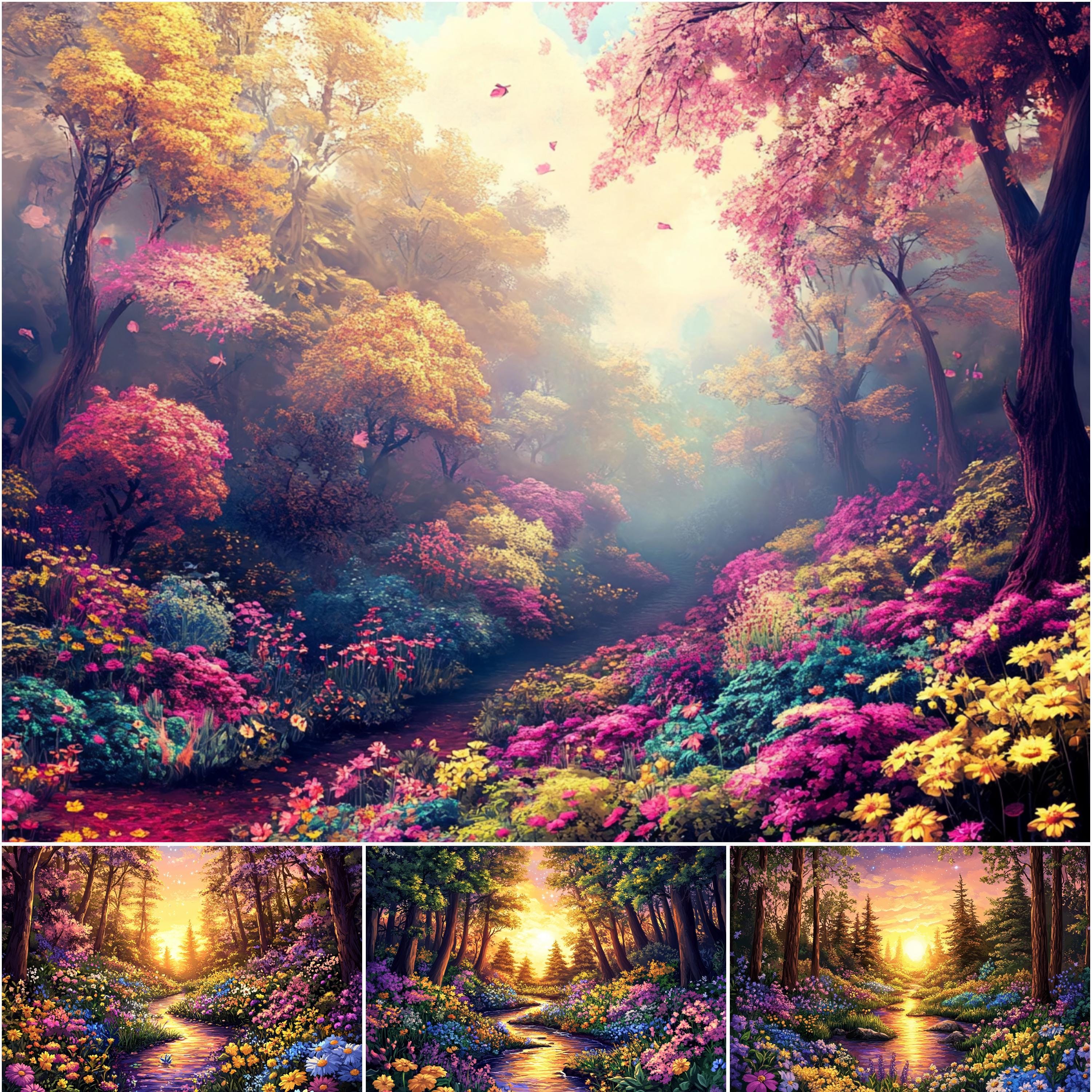 52 Forest Scene Backdrops: Spring Landscape Art (digital Download) - Etsy