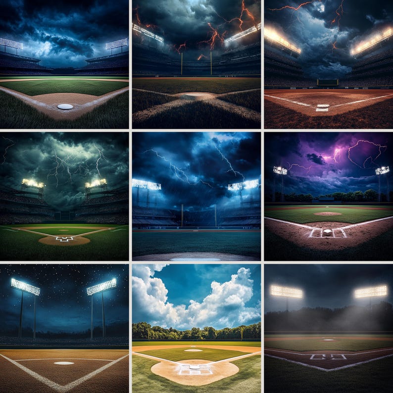 120 Baseball Field Backgrounds: Sports Photo Backdrops (digital ...