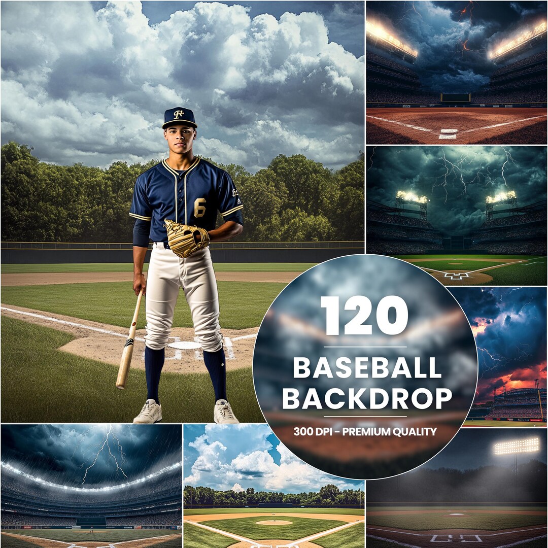 120 Baseball Field Backgrounds: Sports Photo Backdrops (digital ...