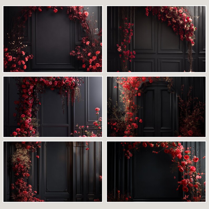 36 Black Panel Flower Photography Backdrop: Maternity Wedding Portrait ...