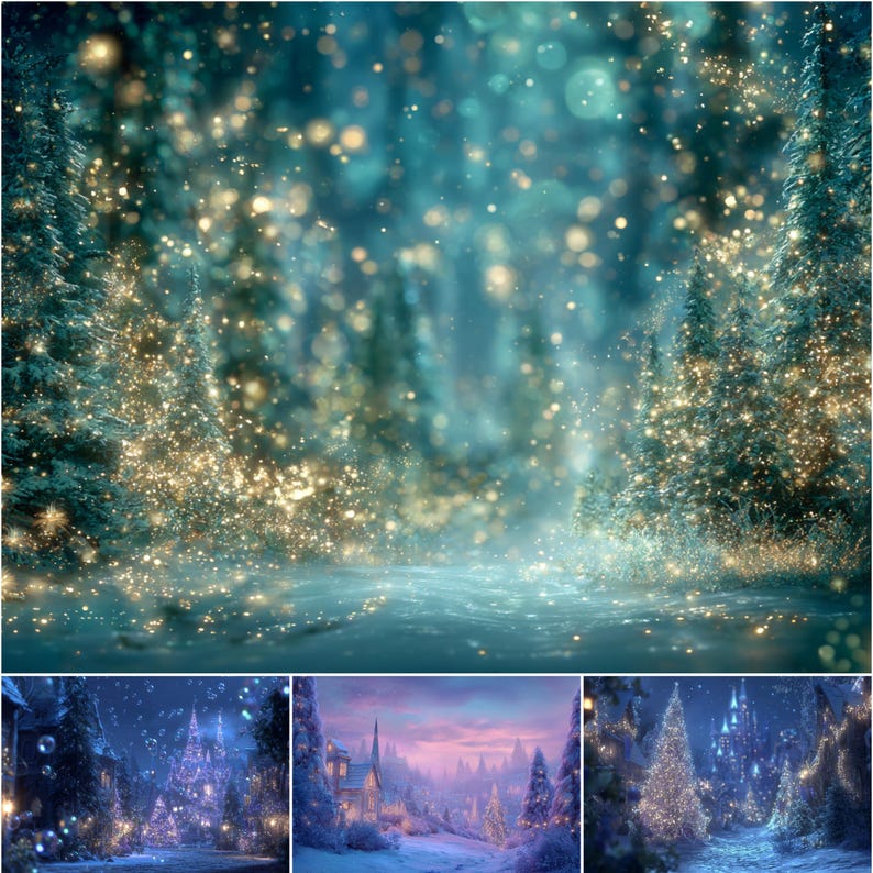 85 Magical Theme Christmas Backdrops | Fantasy Winter Scene | Holiday ...