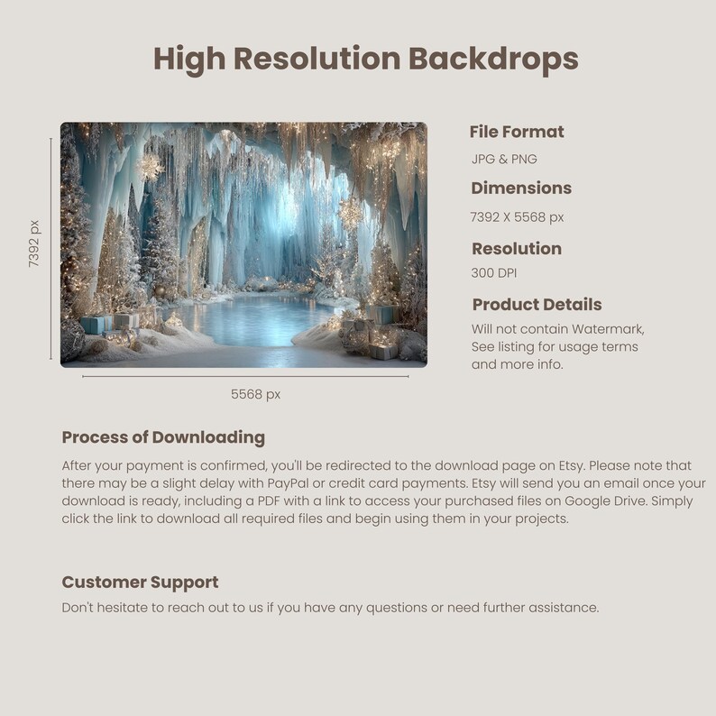 55 Magical Crystal Ice Cave Backdrop, Frozen Winter Fantasy Scene, Ice ...