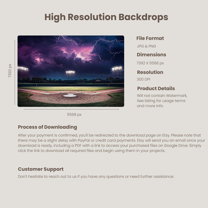 120 Baseball Field Backgrounds: Sports Photo Backdrops (digital ...