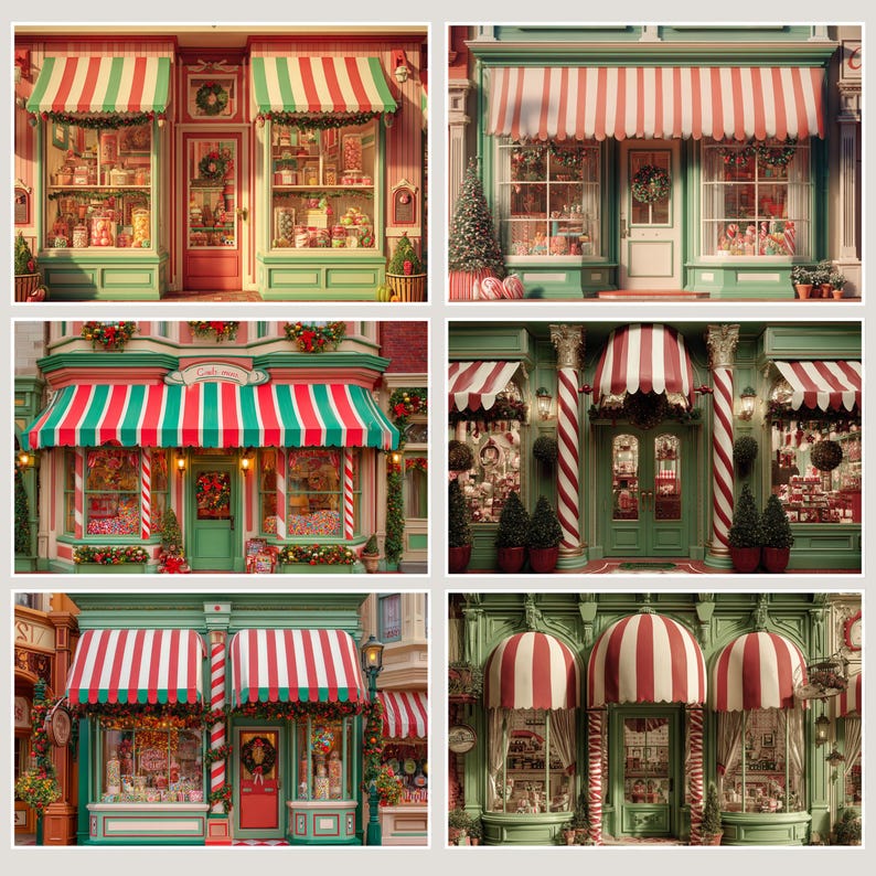 30 Christmas Candy Store Backdrops: Holiday Bakery Photo Props (300 DPI ...