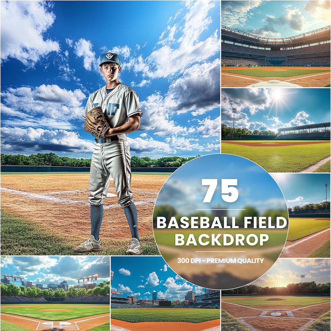 75 Baseball Field Digital Backdrop: Sports Photography Background ...