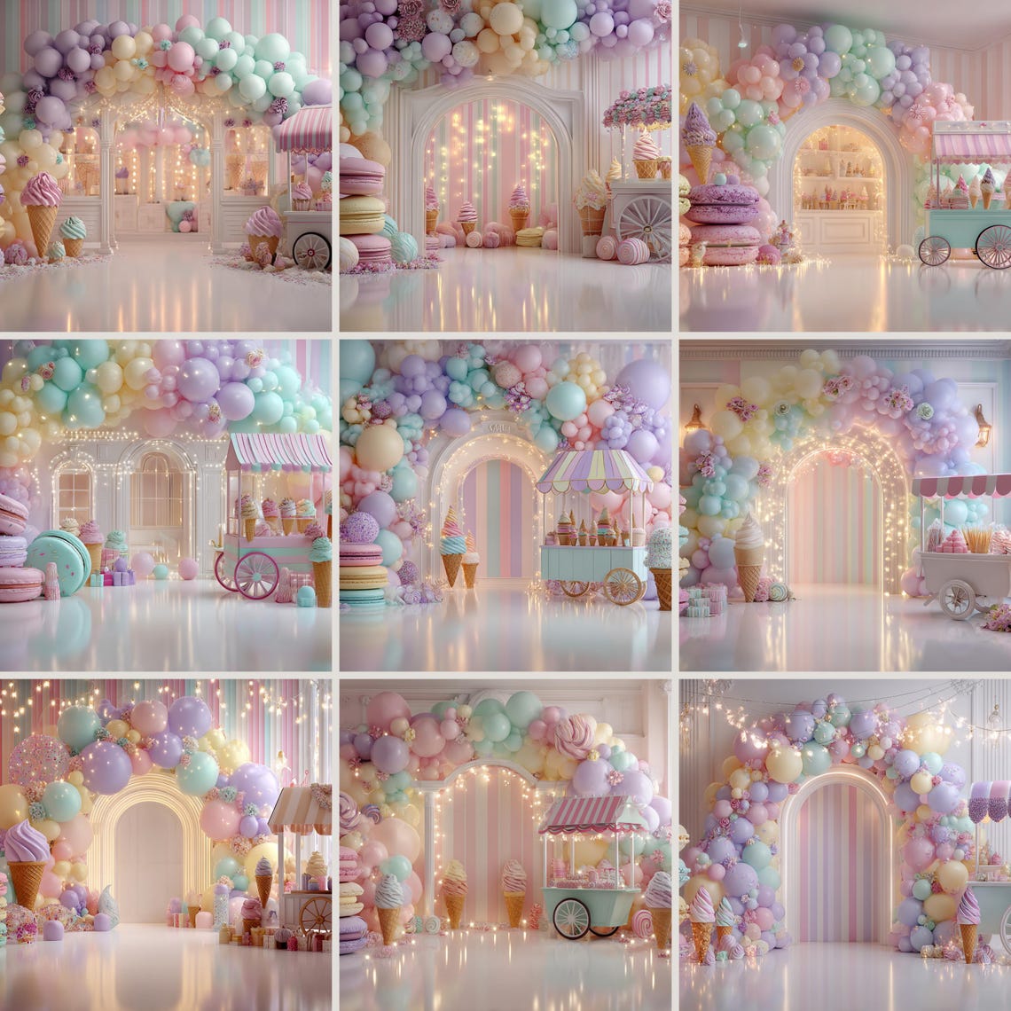 60 Pastel Candyland Birthday Backdrop, Sweet Candy Party Arch, Pastel ...
