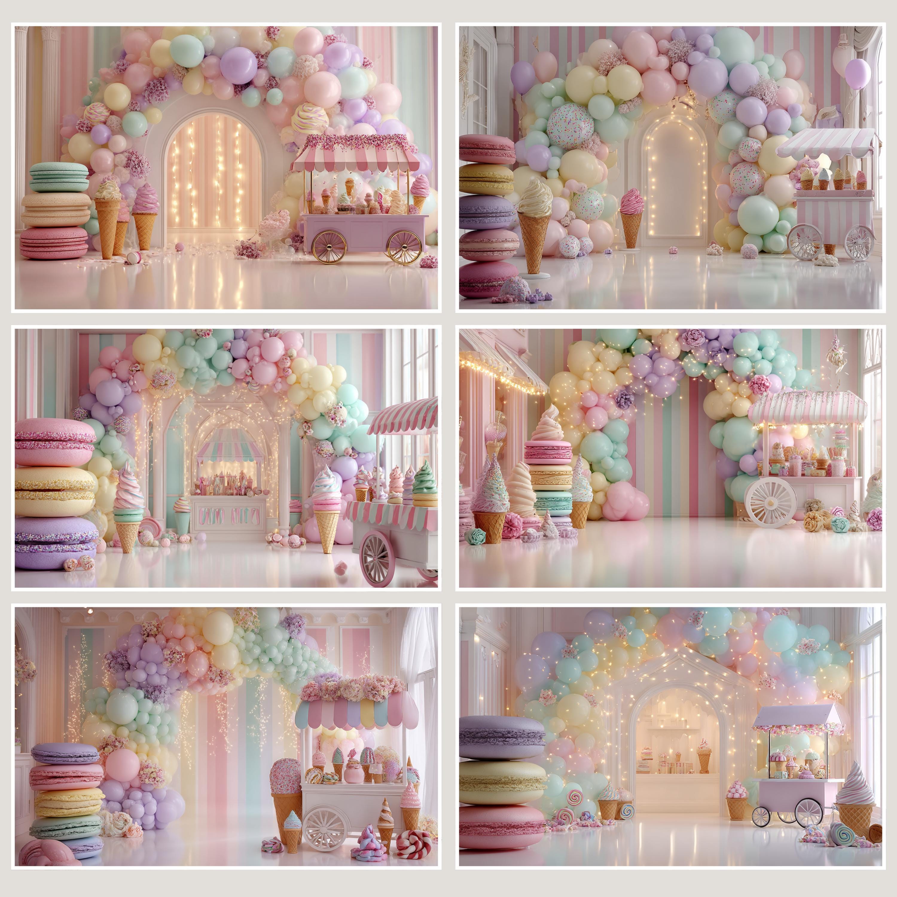 60 Pastel Candyland Birthday Backdrop, Sweet Candy Party Arch, Pastel ...