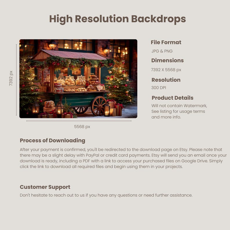 56 Christmas Market Photo Backdrops: Festive Winter Stalls (digital ...