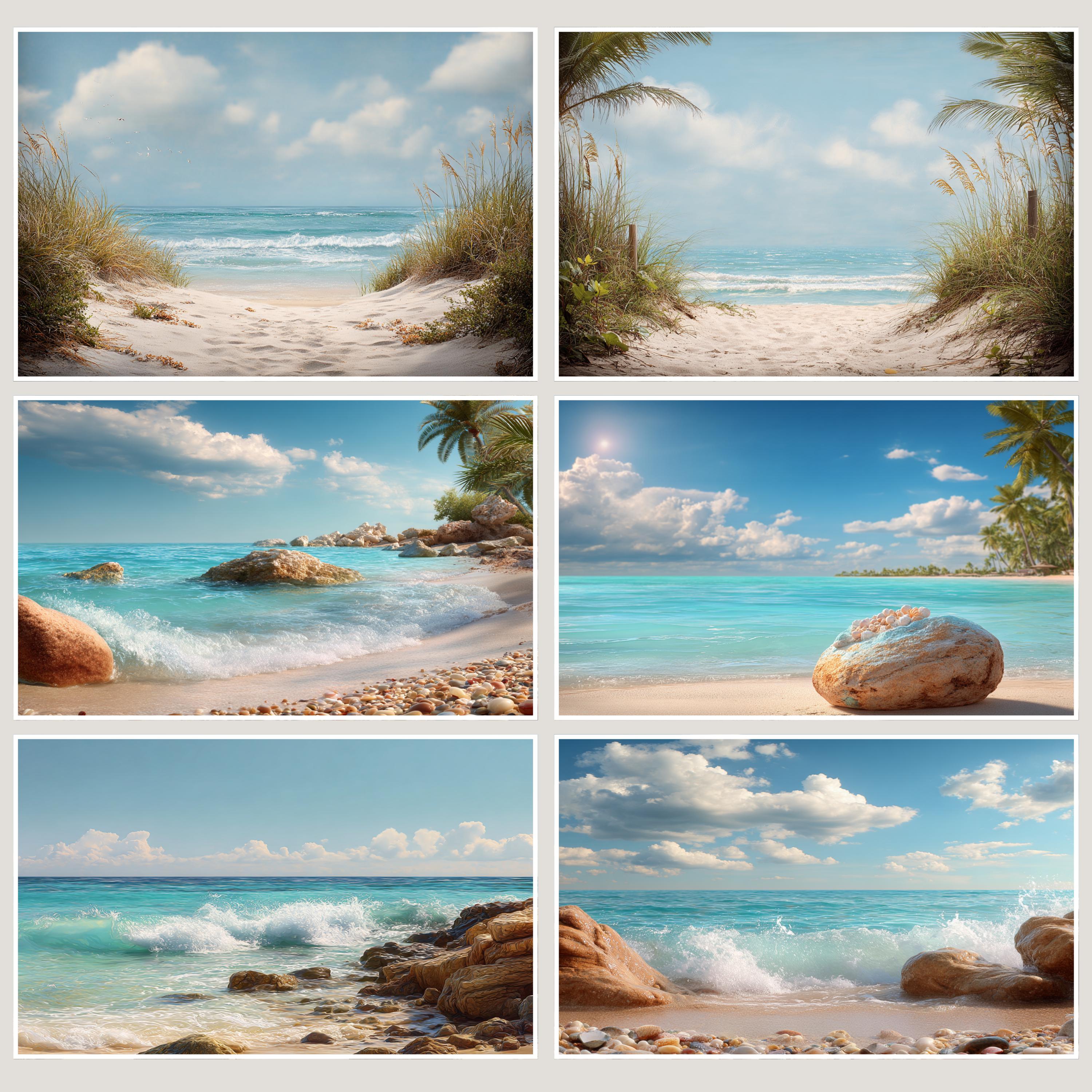 28 Summer Beach Digital Backdrops: Photography Photoshop Overlays ...