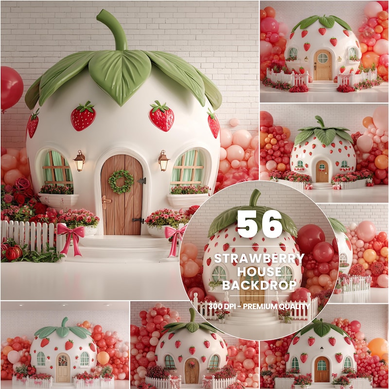 Strawberry Shortcake Backdrop - Etsy