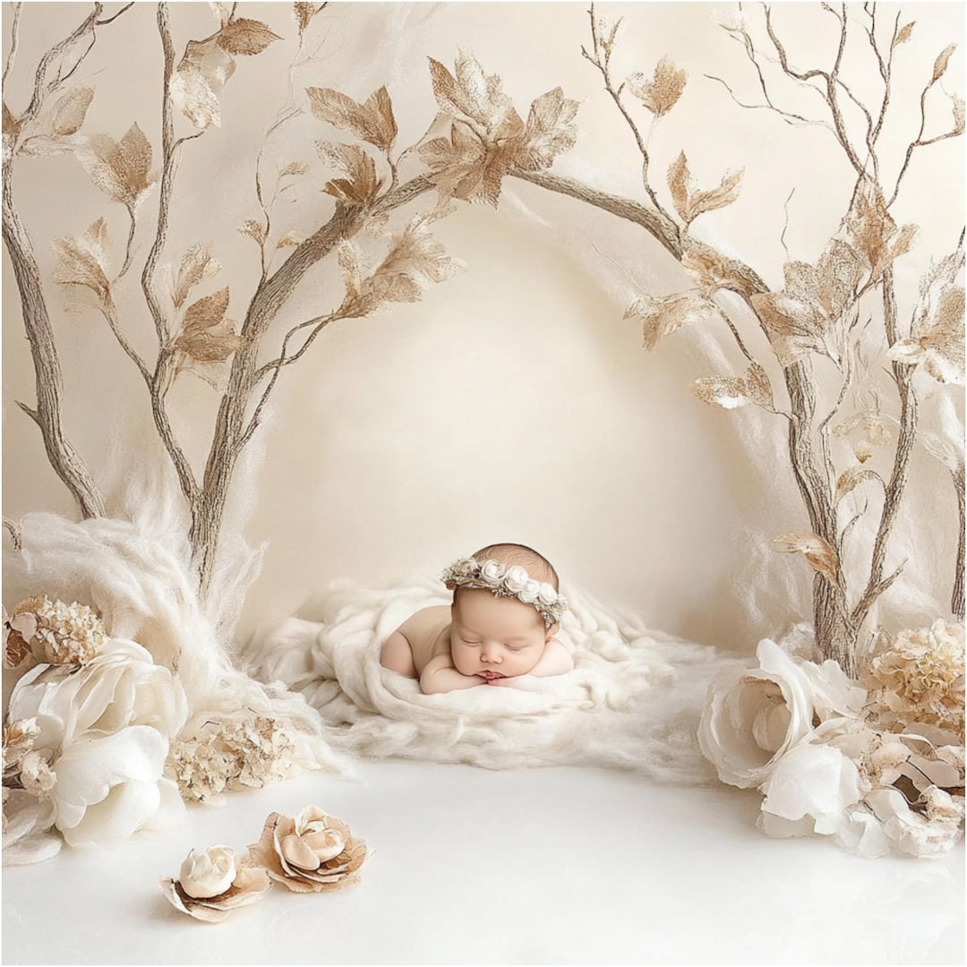 Newborn Digital Backdrop, Baby Boho Style, Fine Art Composite Digital ...