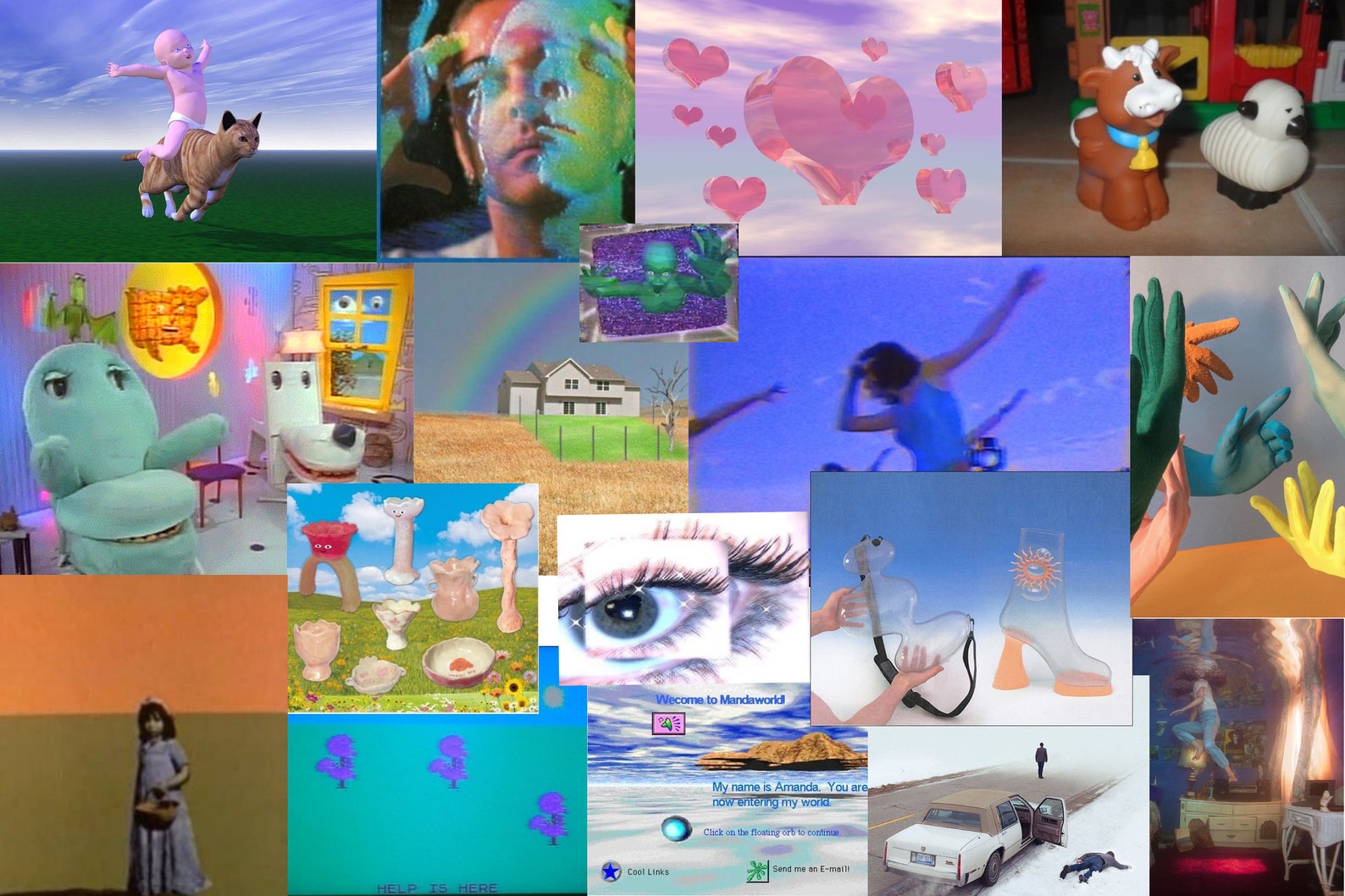 Webcore / Weirdcore Psychedelic Wall Collage Kit 200pcs | Etsy