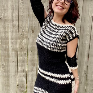 Solar Eclipse Dress Crochet Pattern, Size Small, Peek-a- Boo Sleeves - Etsy
