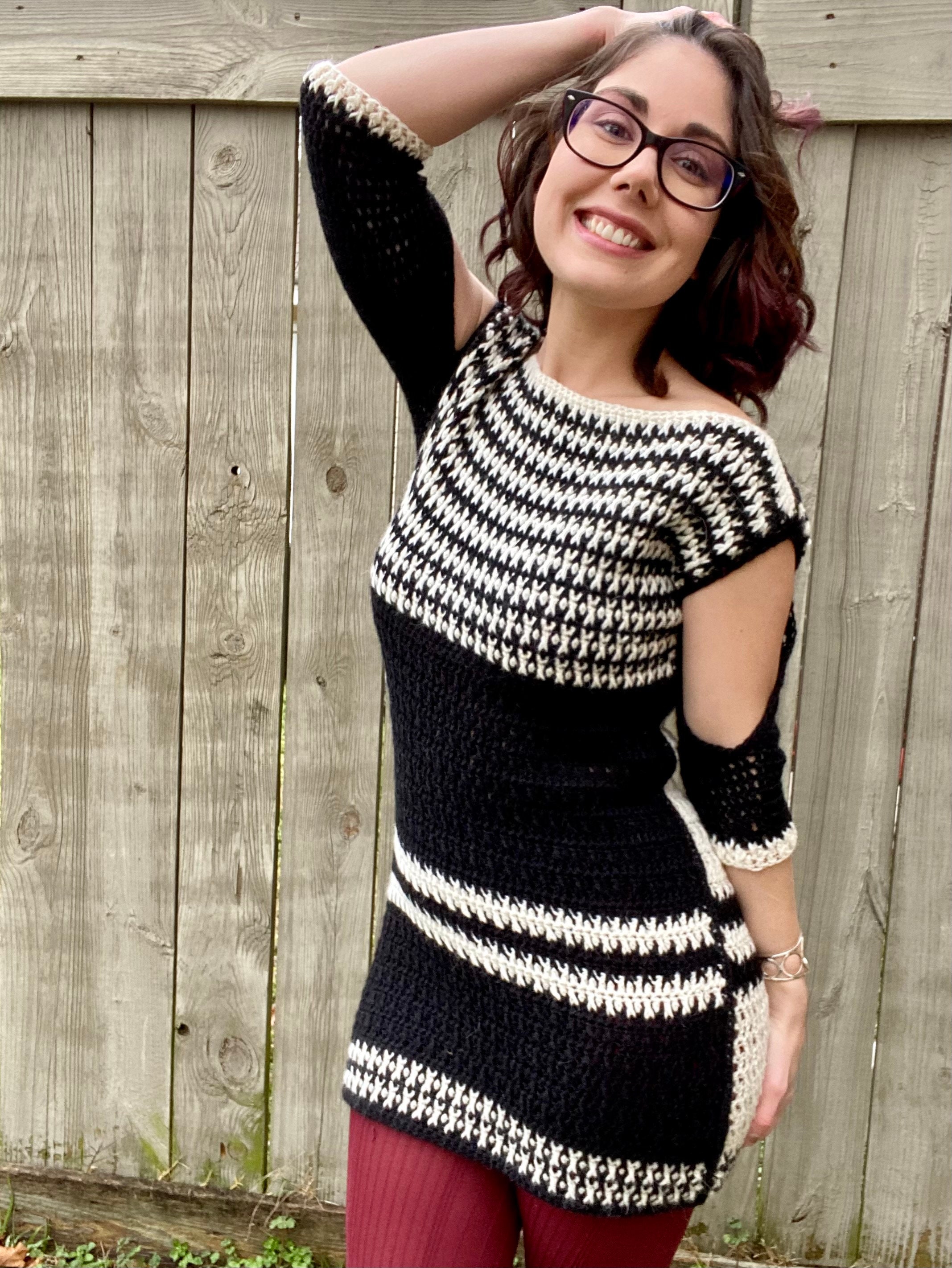 Solar Eclipse Dress Crochet Pattern, Size Small, Peek-a Boo Sleeves - Etsy