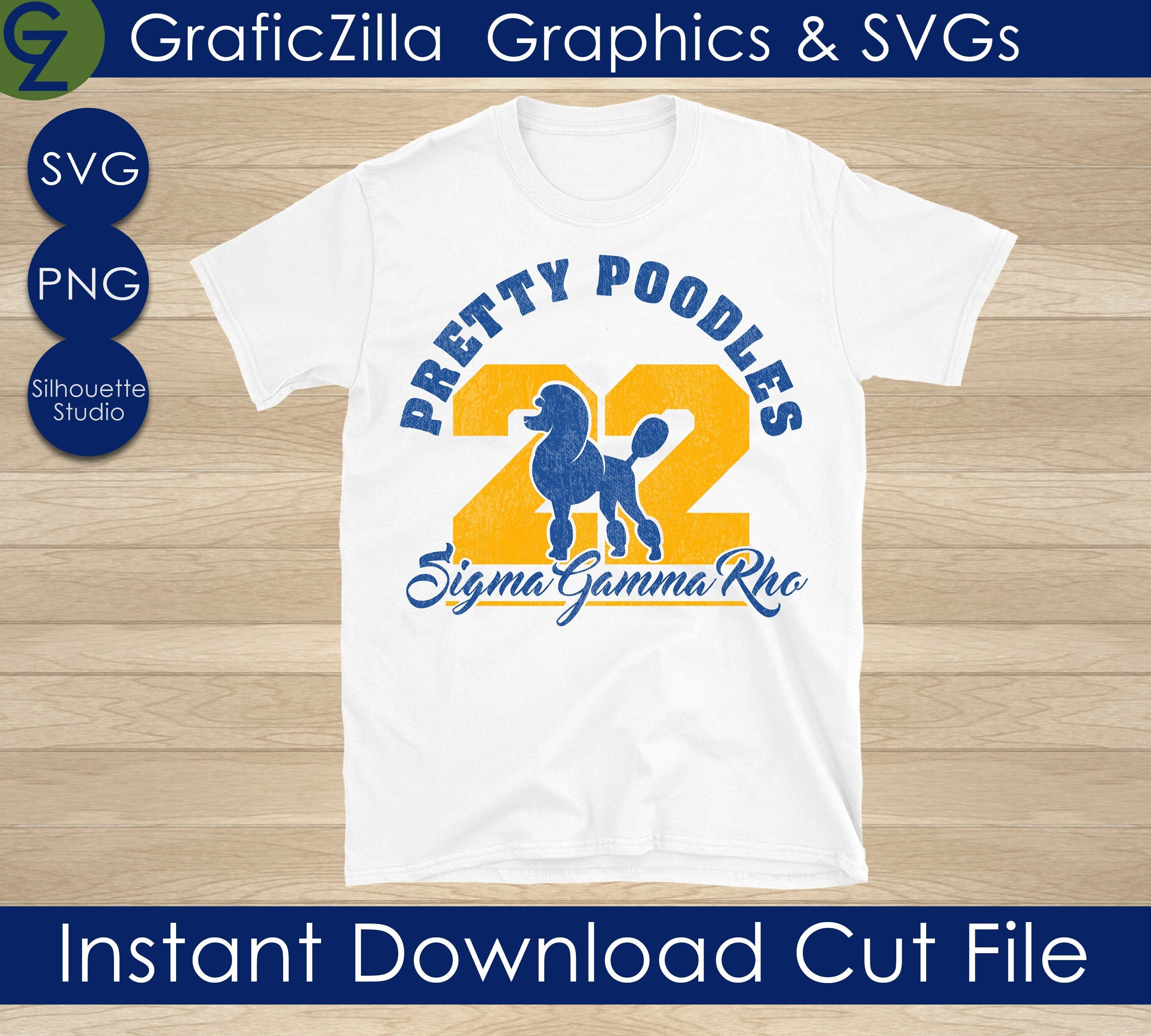 Sigma Gamma Rho SVG Pretty Poodles Yellow and Blue Svg - Etsy