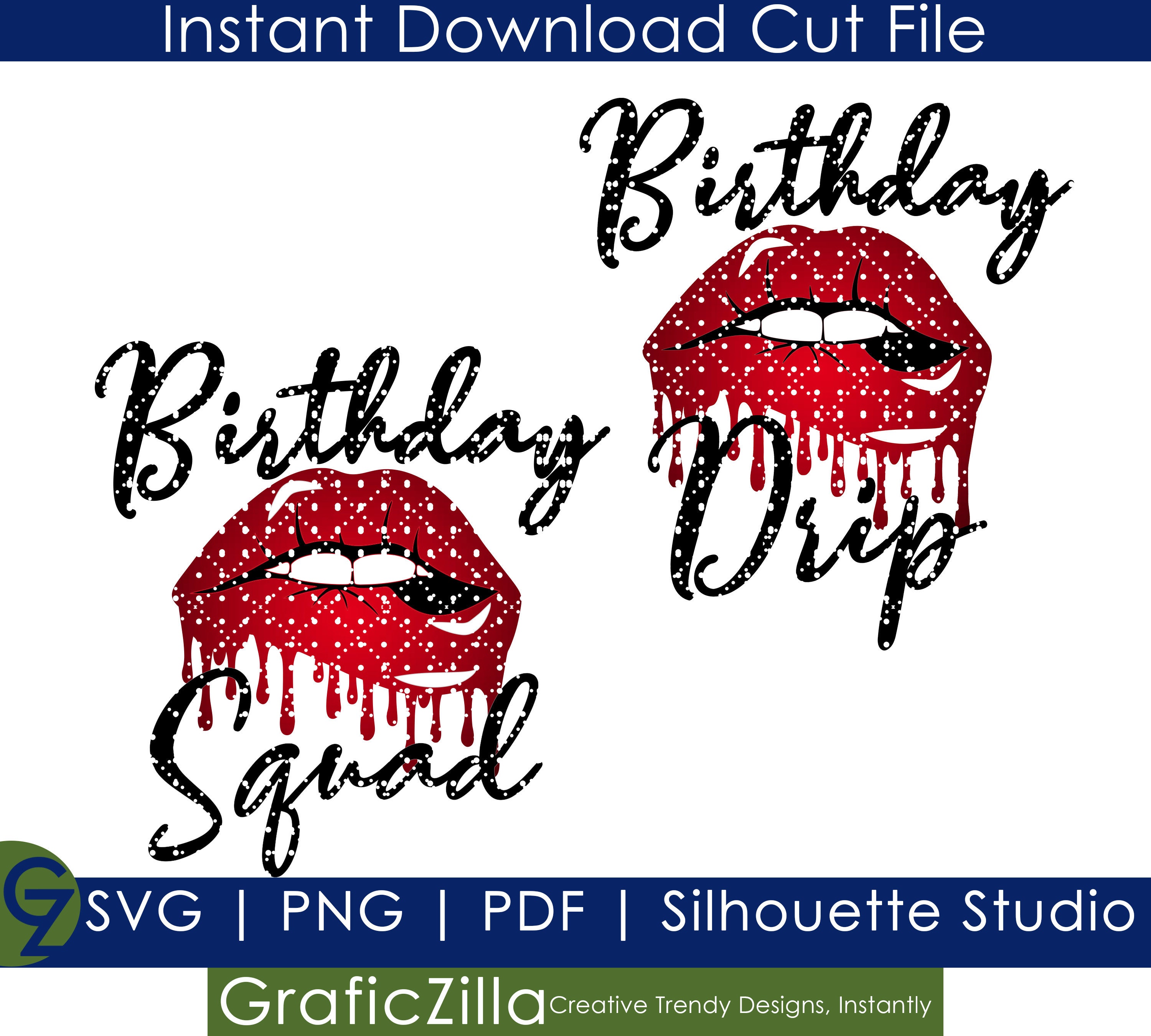 Birthday Drip SVG, Birthday Squad SVG, Dripping Lips Svg, Drip Squad ...