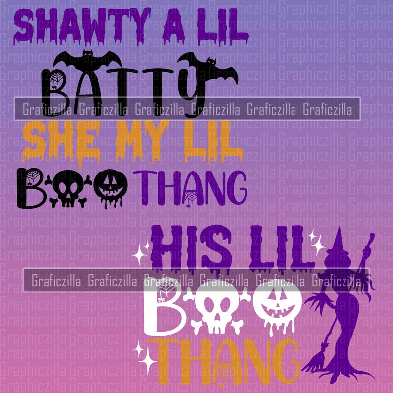 Shawty A Lil Batty Boo Thang Halloween SVG PNG Instant | Etsy
