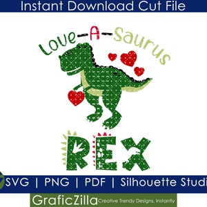 Love-a-saurus Rex SVG, T-rex SVG, Valentines Day, Dinosaur, Dino ...