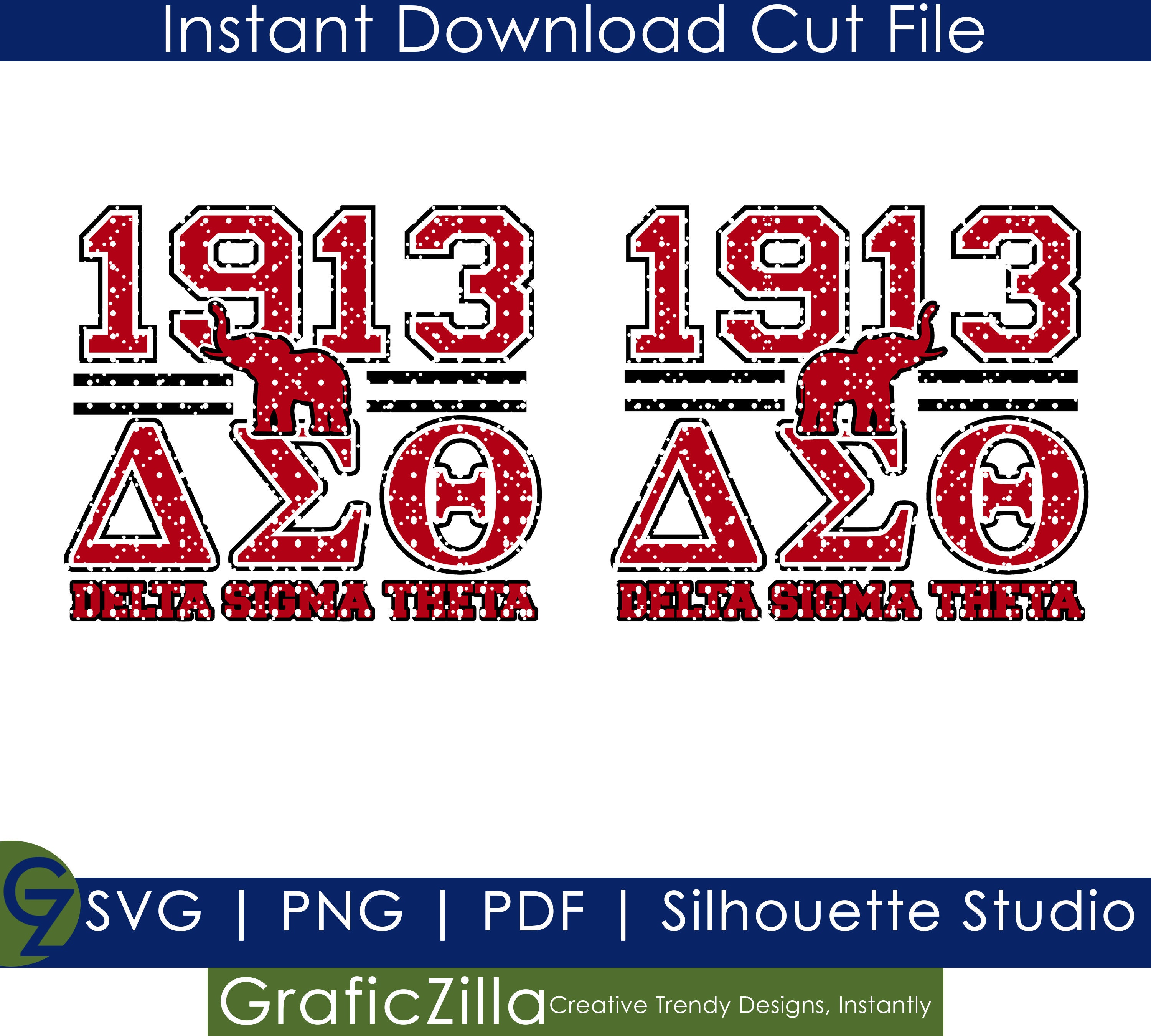 Delta Sigma Theta SVG 1913 Svg Delta Svg Elephant Red and - Etsy