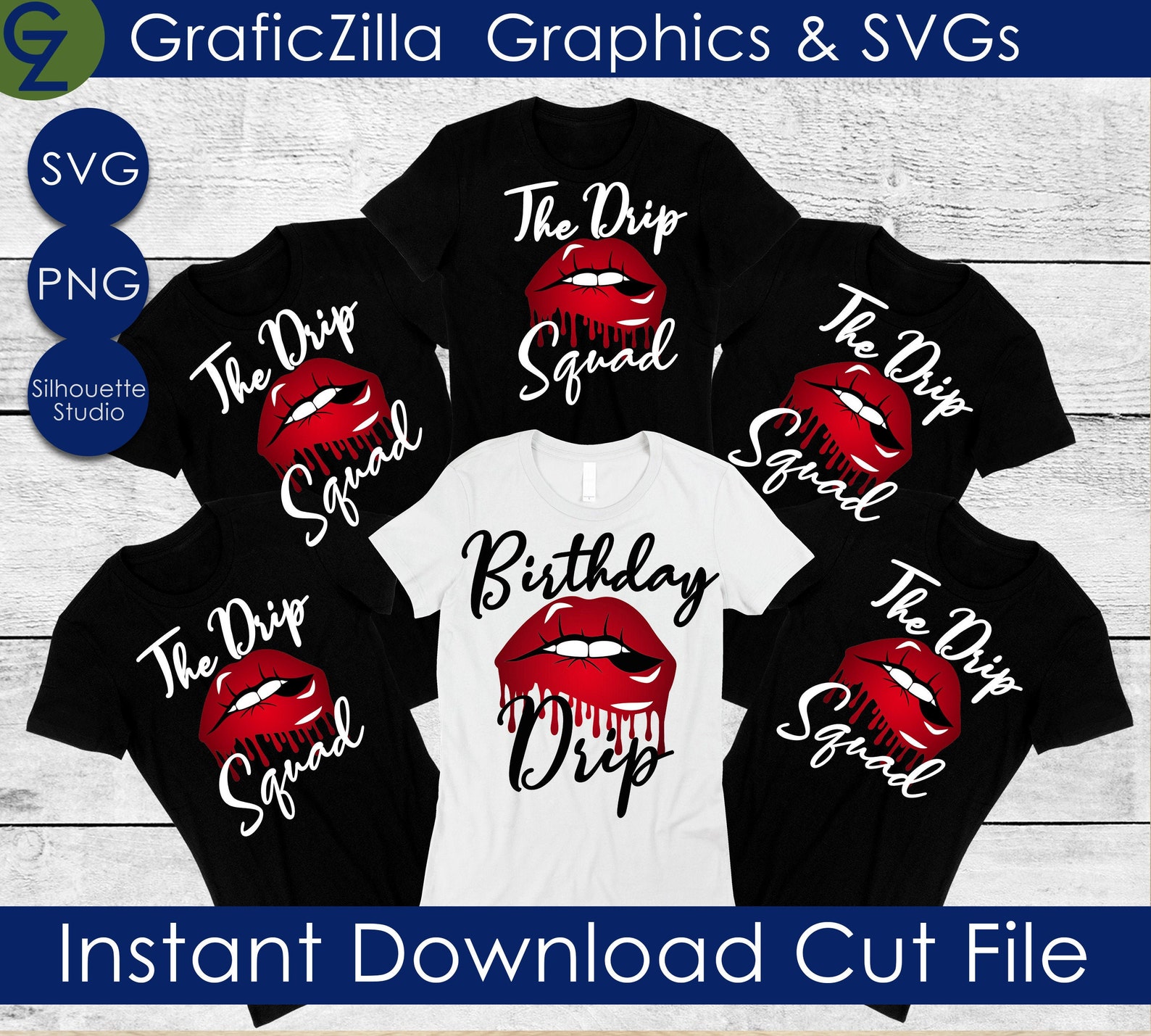 Birthday Drip SVG, Drip Squad SVG, Dripping Lips Svg, Birthday Squad ...