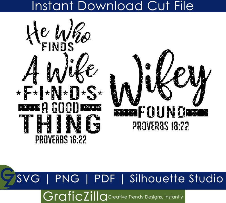 He Who Finds A Wife Finds A Good Thing Svg, Husband and Wife SVG ...