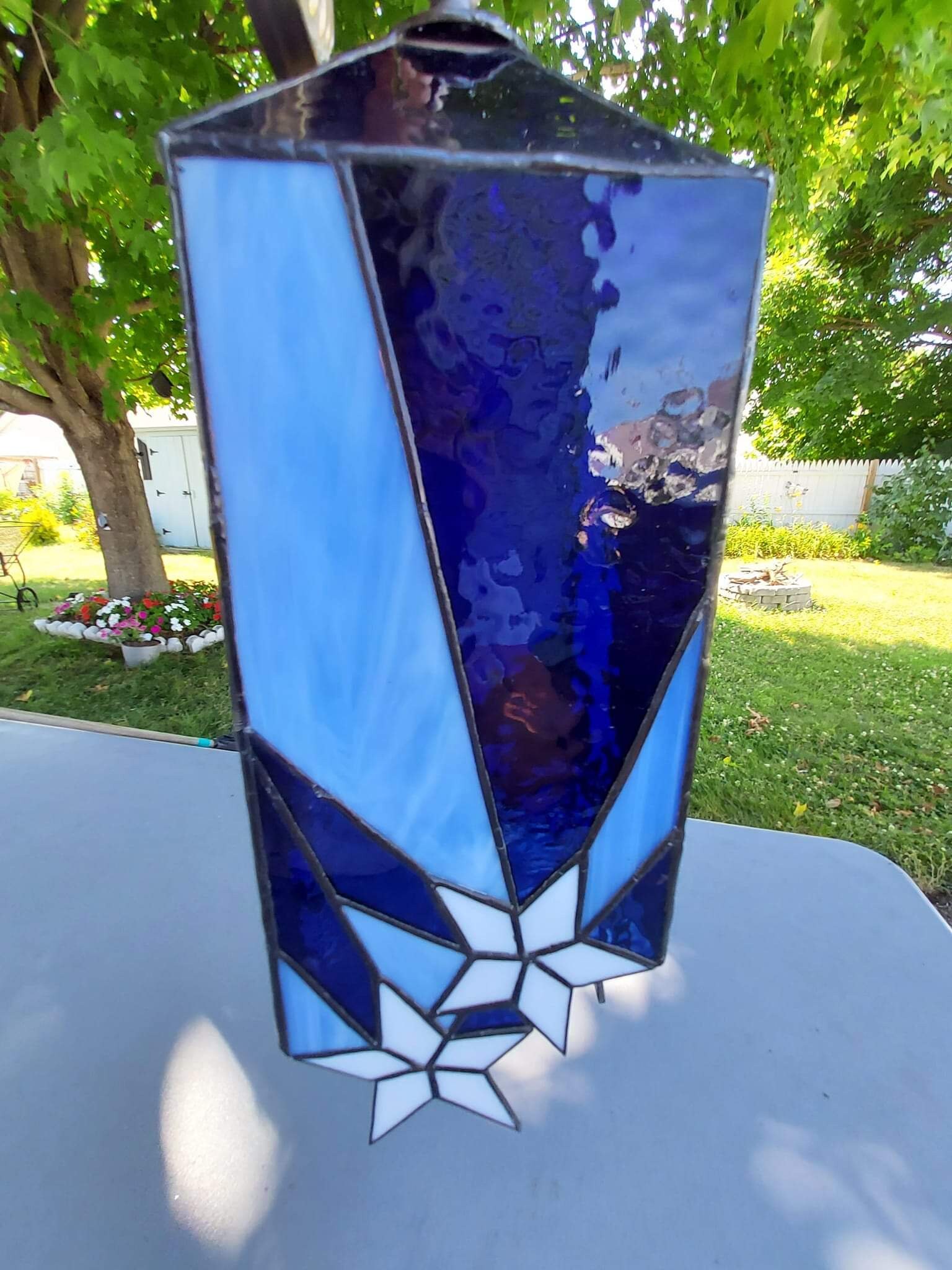 Stained Glass Light Fixture. Shooting Star Motif. - Etsy