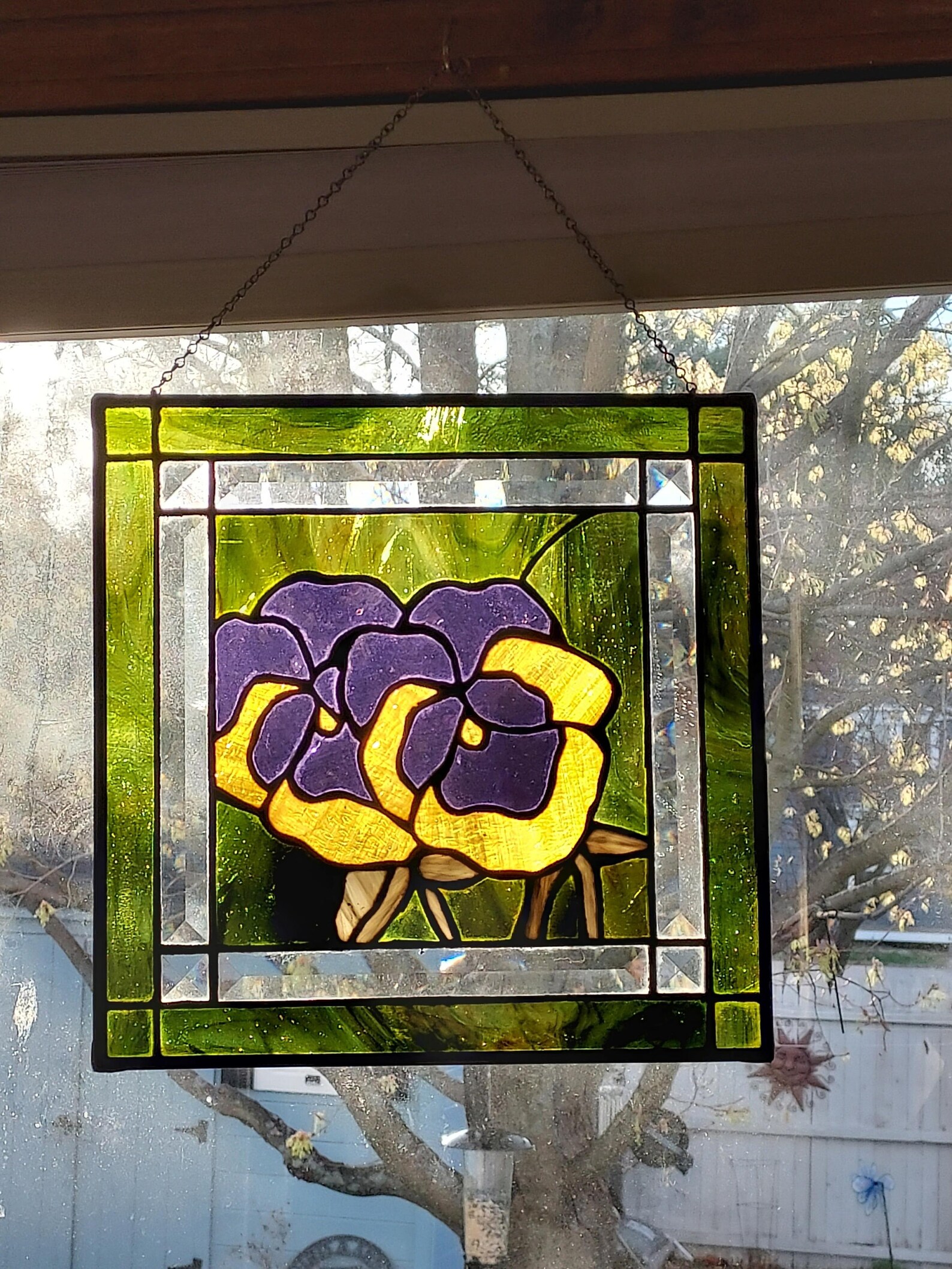 Pansies Stained Glass Panel - Etsy