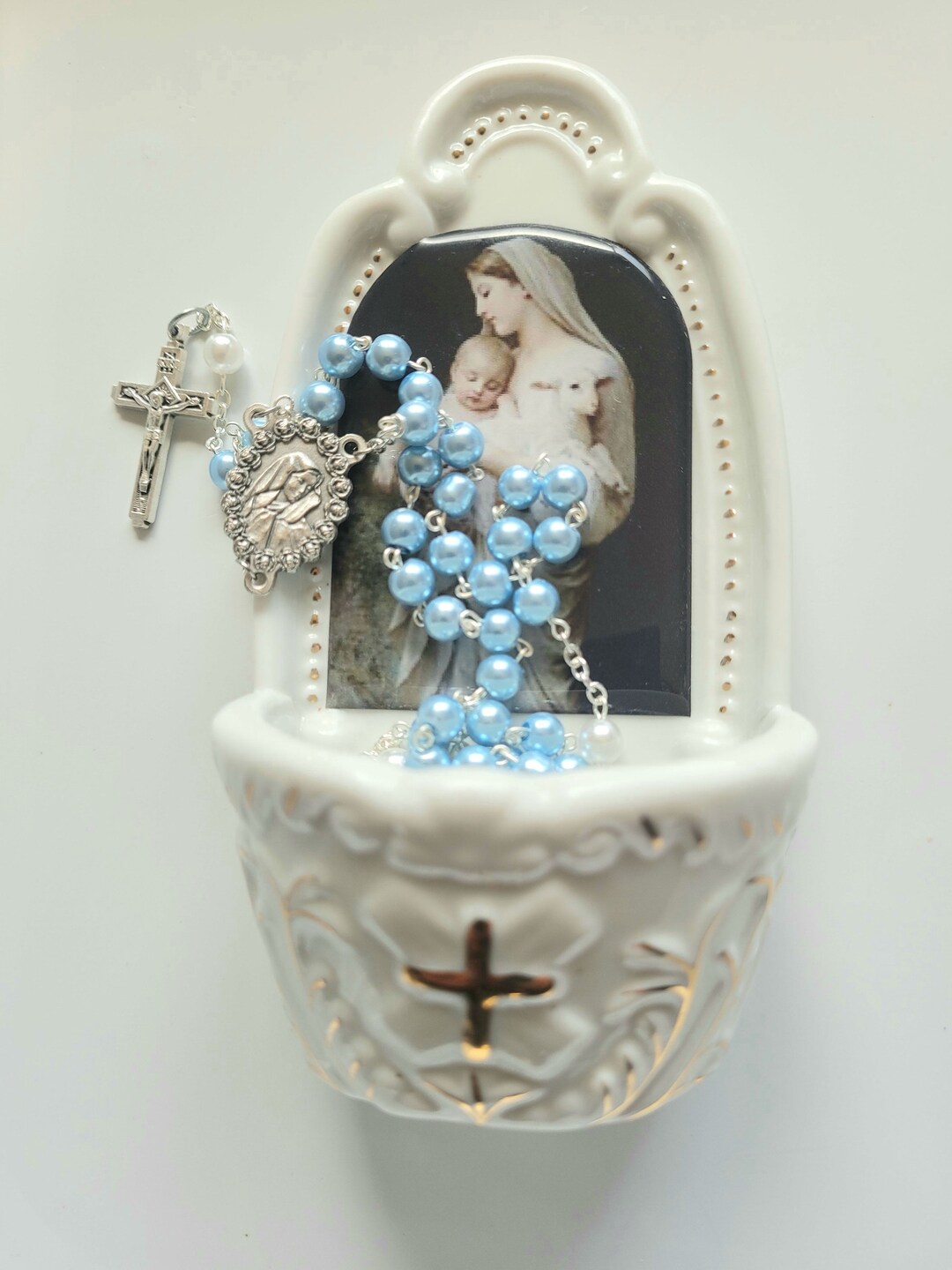 Light Blue Rosary - Etsy