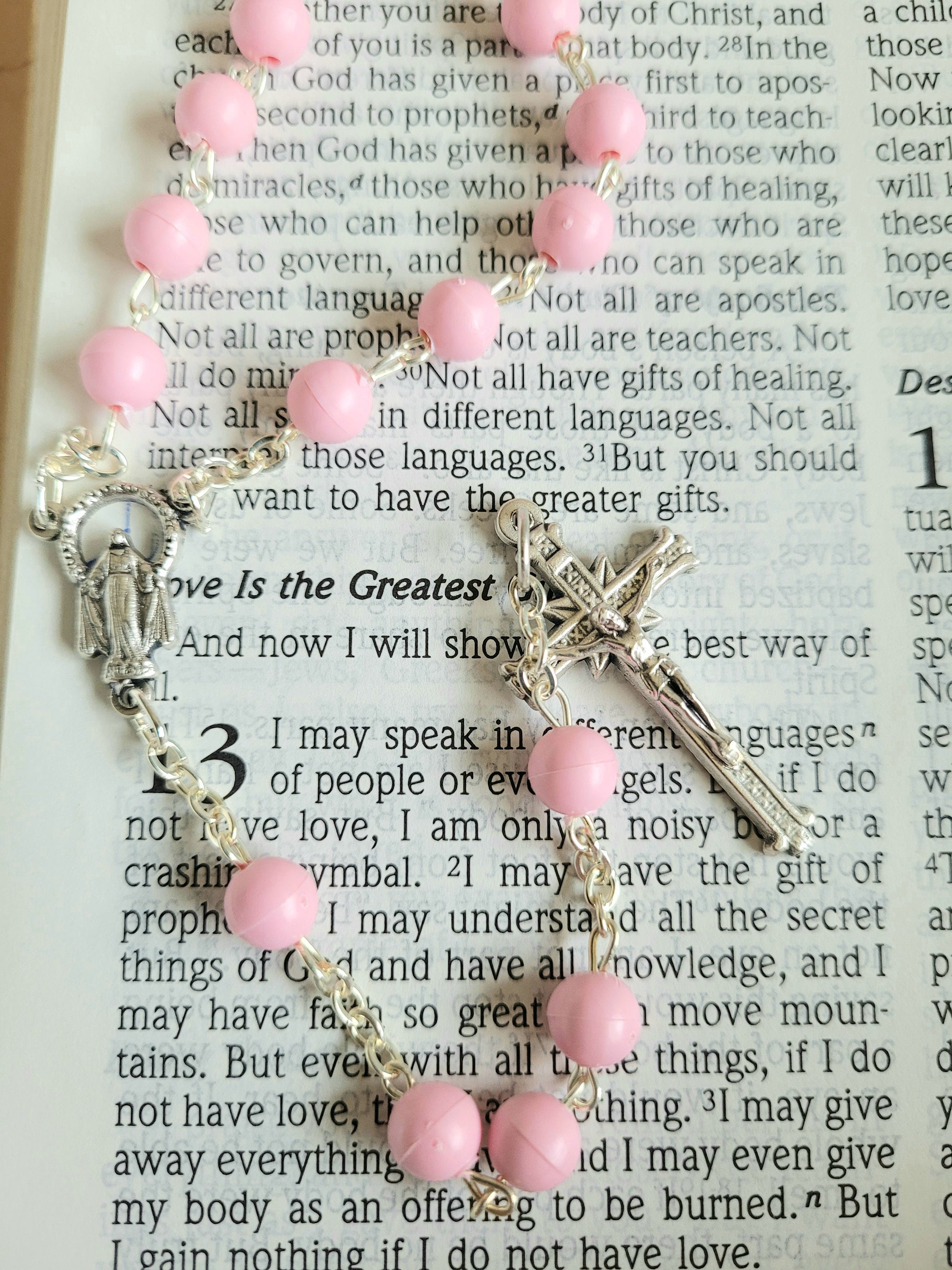 Pink Rosary - Etsy