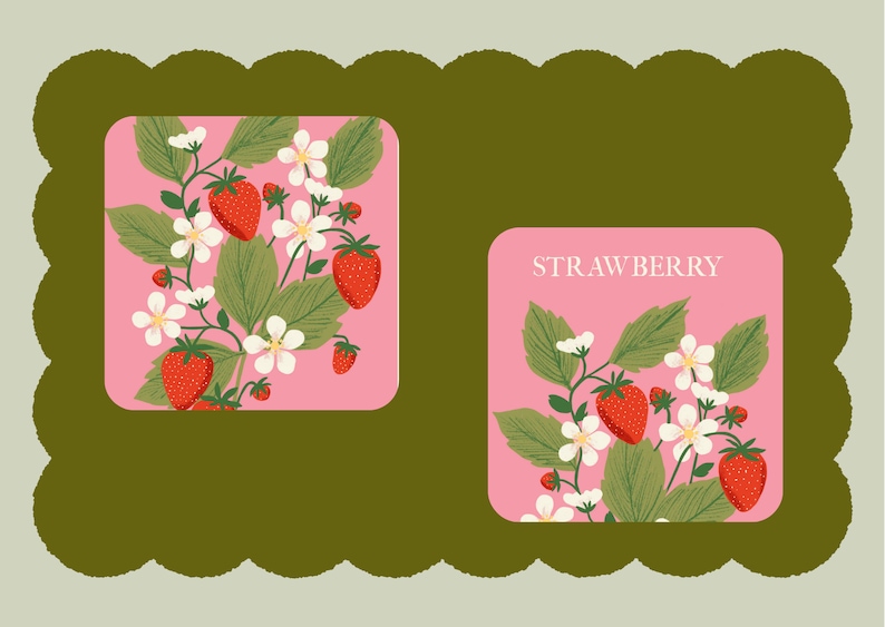 Printable Pink Strawberry Art Print | Strawberrycore Art | Strawberry ...
