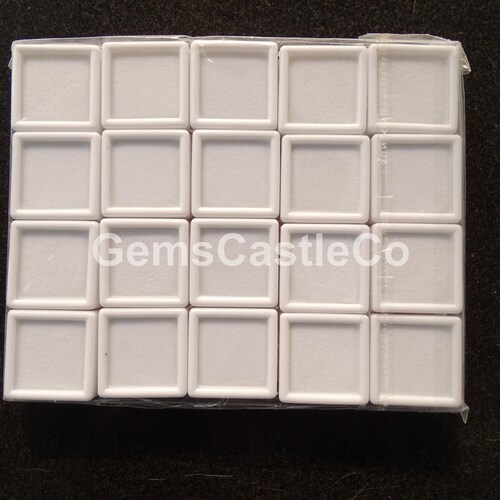 20 Pcs 3 X 3 Cm White Gem Display Plastic Box Storage | Etsy