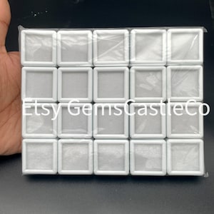 20 Pcs 3 X 3 Cm White Gem Display Plastic Box Storage Containers for ...