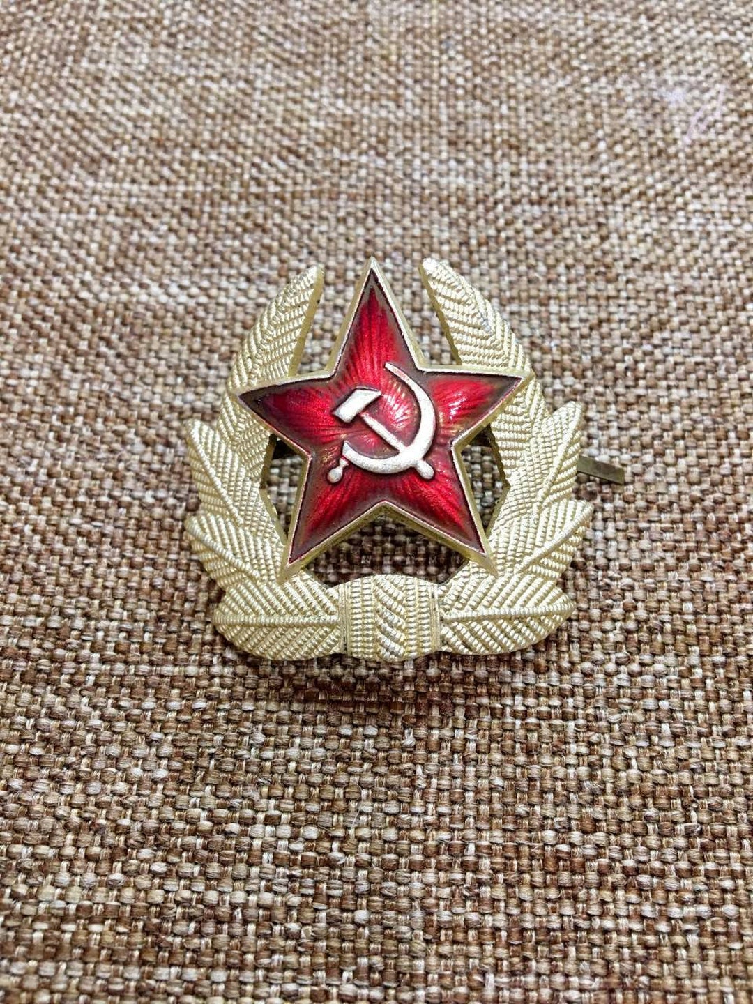 Original Soviet Army Cap Badge: Red Star, Sickle & Hammer - Etsy