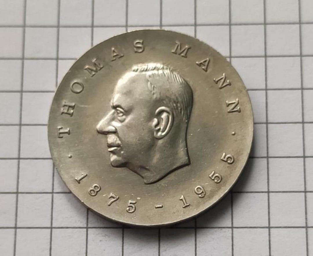 Vintage GDR 5 Mark Coin – Thomas Mann 1975, Copper-nickel Alloy - Etsy