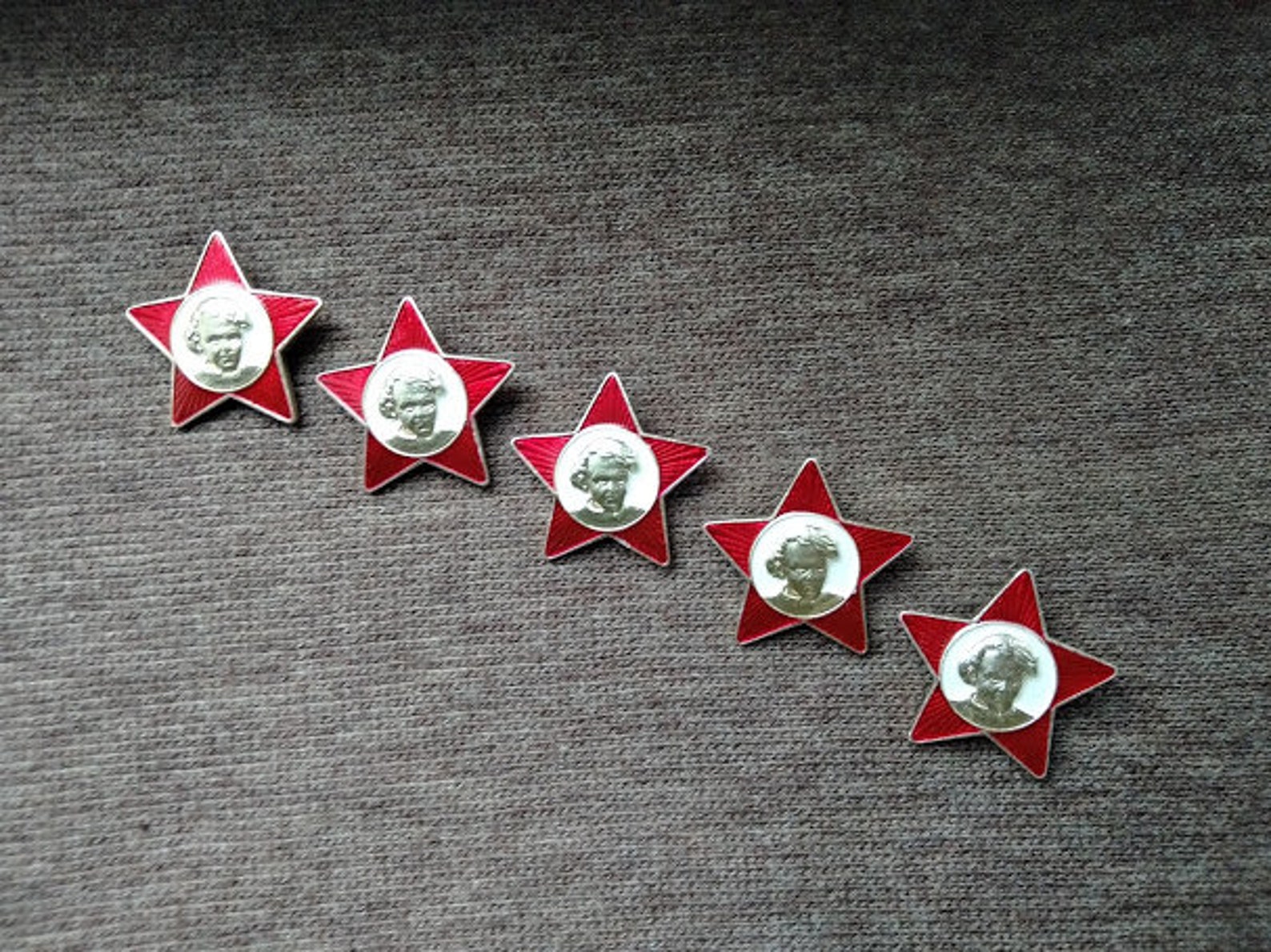 Set of 5 Pcs Vintage Soviet Pin Red Star Vintage Pin Young Pioneer ...