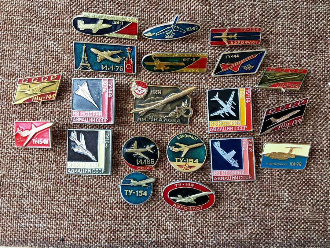Set of 20 Soviet Vintage Badges Dedicated to the History and ...