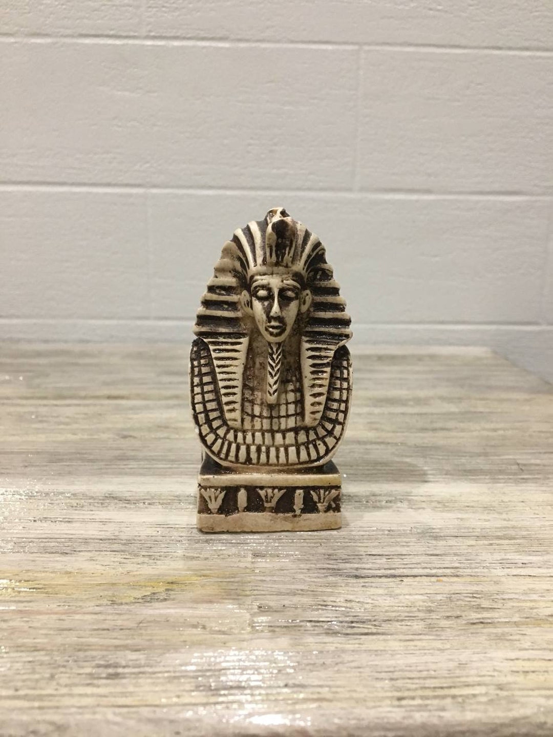 Small Bust Egyptian Pharaoh - Vintage Sculptural Figurine for Decor ...