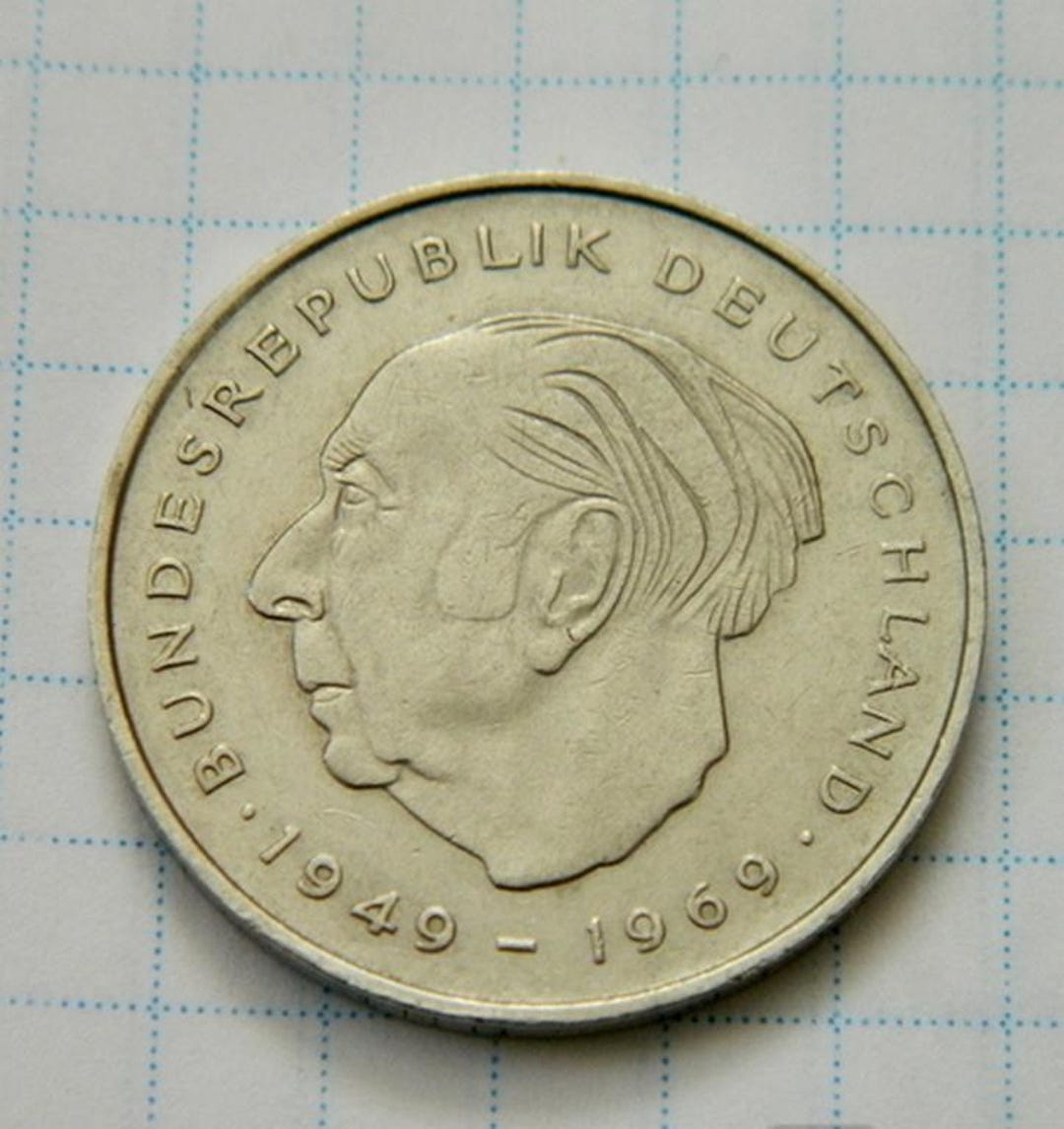 1970 Germany 2 Marks Coin – Federal Republic of Germany, Ludwig Erhard ...
