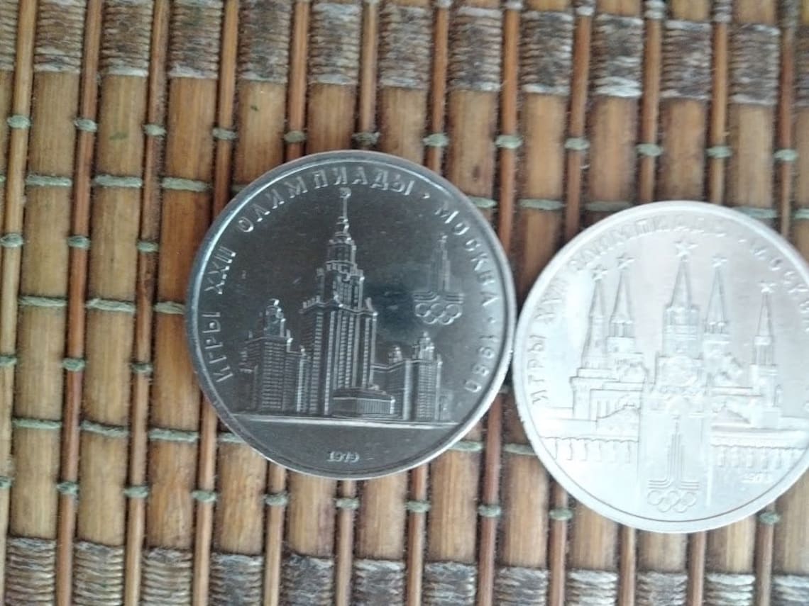 Set of 3 Coins Commemorative Coin 1 Soviet RUB USSR Olympic - Etsy