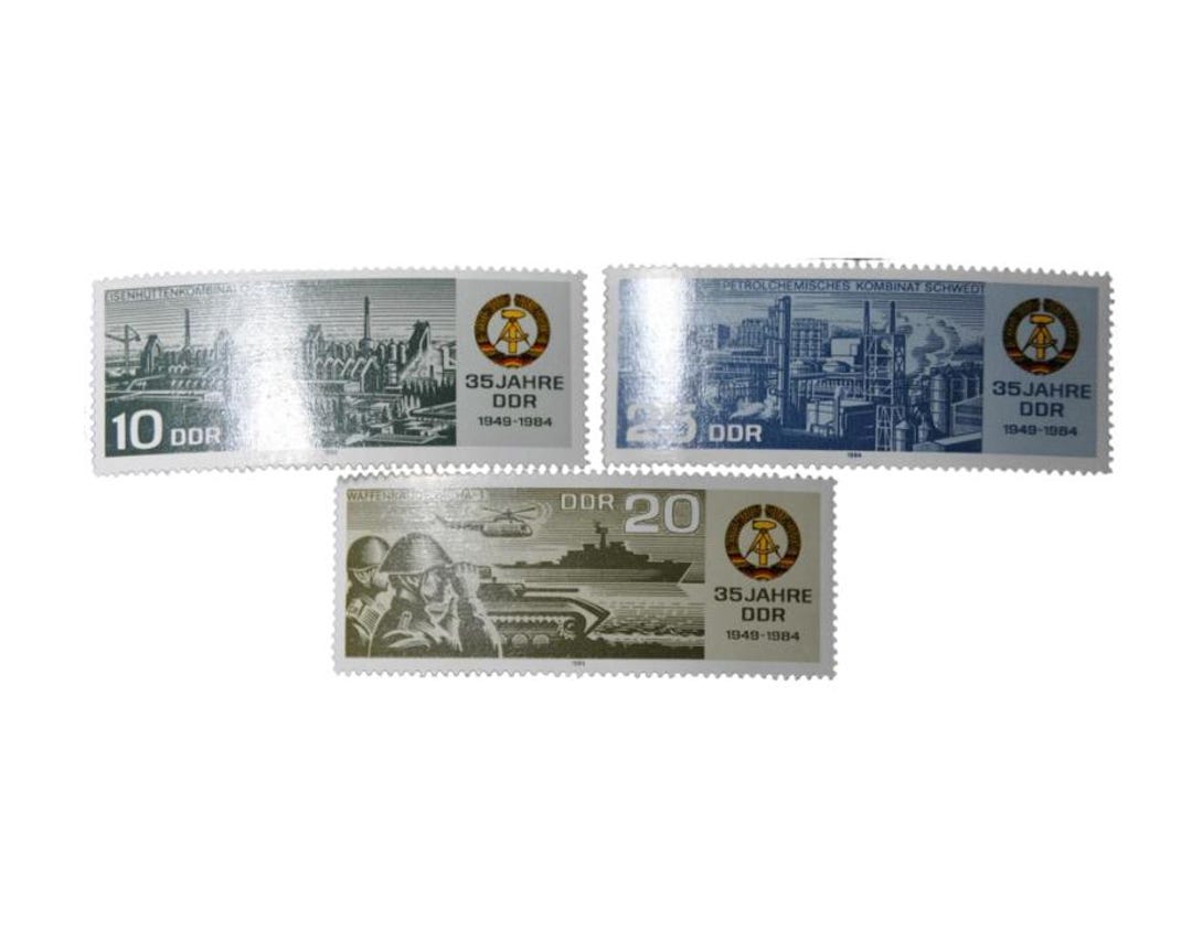 Vintage Postage Stamps – 35 Years of the GDR, 1984 (set of 3) - Etsy