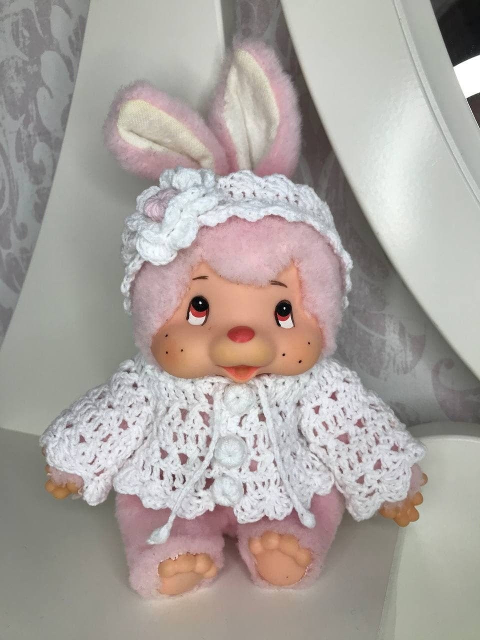 Monchichi Bunny Pink Monchichi Pink Monchichi Baby Rabbit | Etsy