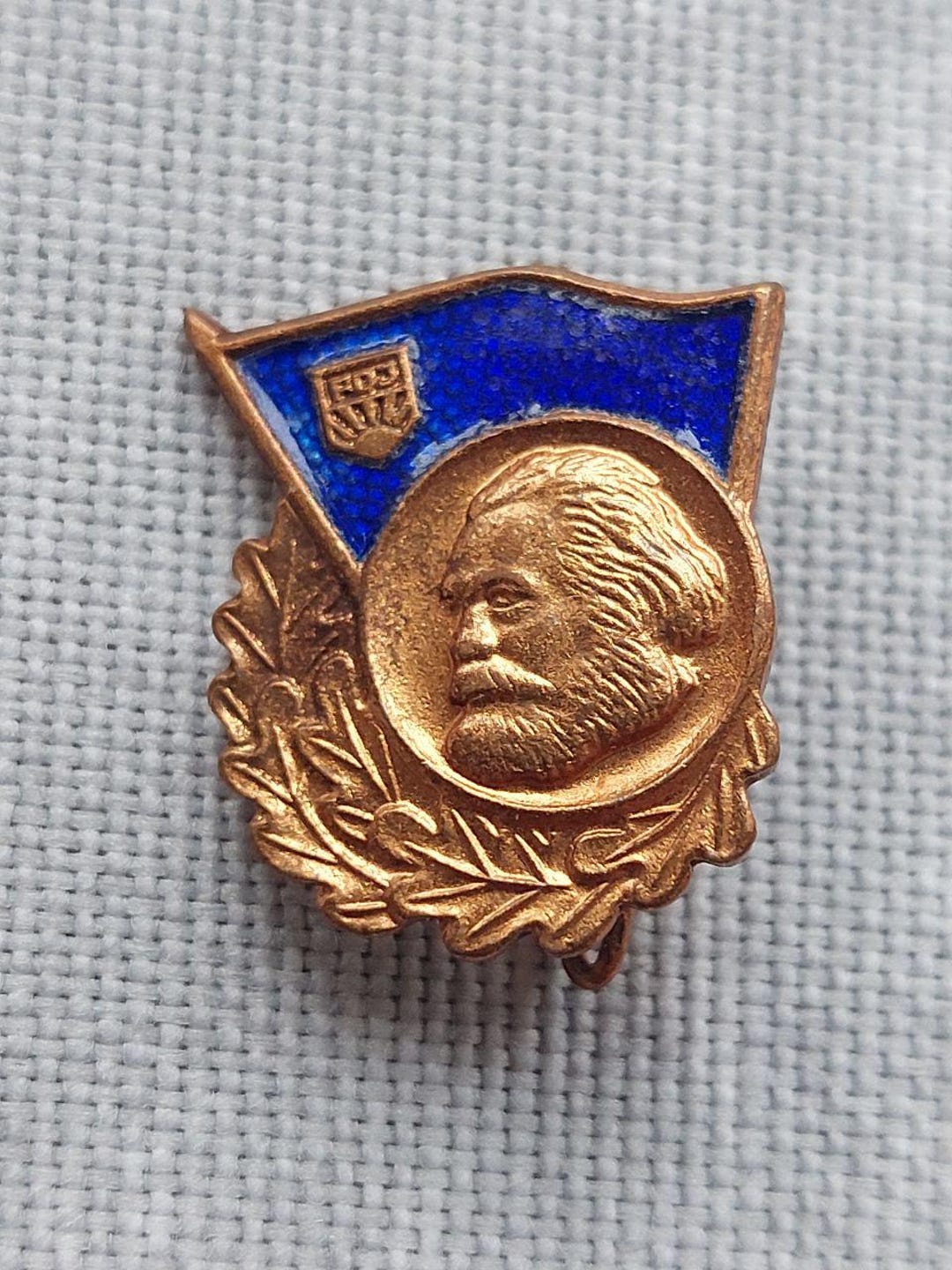 Vintage GDR Miniature Badge — Karl Marx Profile - Etsy