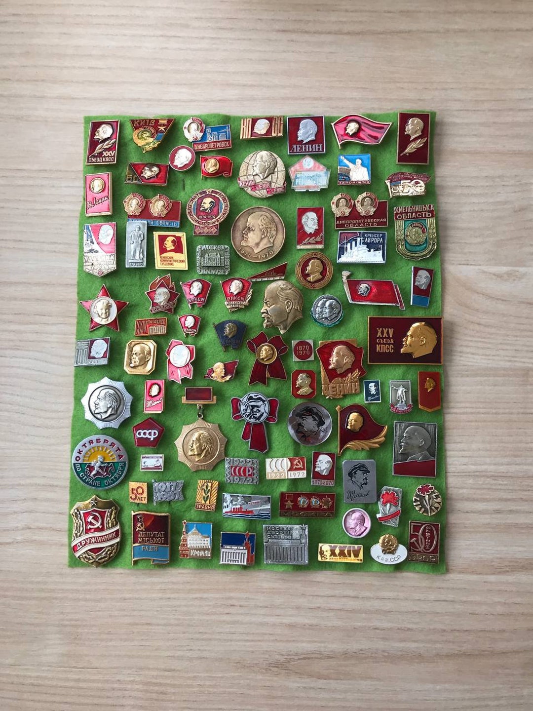 Vintage Soviet Lenin Badges Collection, Communist Party Pins (81 Pieces ...